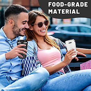 Insulated Coffee Tumblers with Flip Lid 12oz / 17oz, Stainless Steel Travel Coffee Mug Leak Proof, Vacuum Insulated Coffee Mug Thermos Cup, Keeps Cold and Hot for Coffee Tea