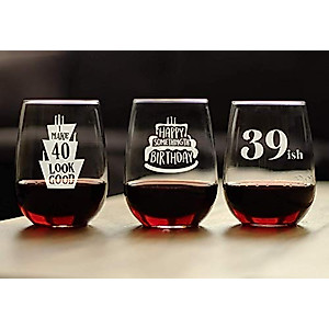 Bee Day - Funny Birthday Stemless Wine Glass for Women and Men - Bee Gifts - Bumblebee Bday Party Decor - Large