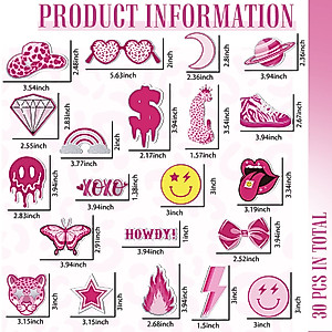 30 Pieces Pink Preppy Fridge Magnets Locker Magnets for Girls Smiling Face Leopard Fridge Magnet Small Cute Magnets Fridge Locker Decorations for Kitchen Refrigerator Classroom Decor