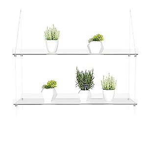 Mykunzite Hanging Window Plant Shelves (20"x6"x34", 2 Shelves)