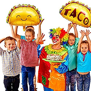 10 Pieces Taco Mylar Balloons Taco Foil Balloons Gold Taco Balloons for Birthday Wedding Baby Shower Mexican Fiesta Theme Party Decoration