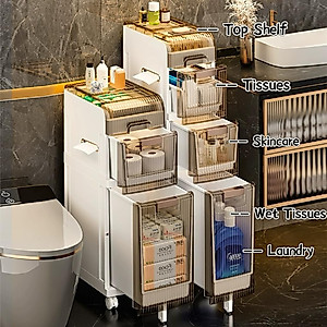 4-Tier Narrow Storage Cabinet by Lozovin - For Bathroom, Kitchen, Bedroom, Laundry