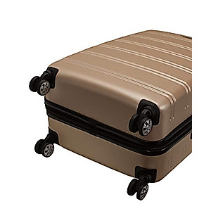 Rockland Melbourne Hardside Expandable Spinner Wheel Luggage, Champagne, 3-Piece Set (20/24/28)