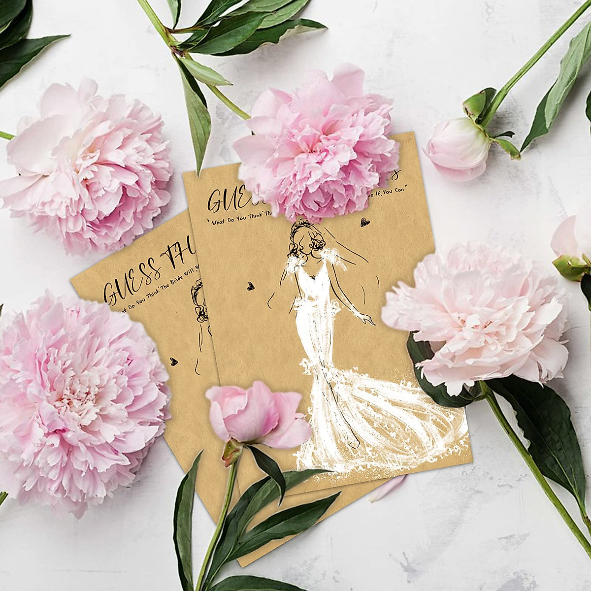 Bridal Shower Games - Set of 25 Cards Guess the Dress Wedding Shower Game Bridal Shower Party Supplies Wedding Party Favors