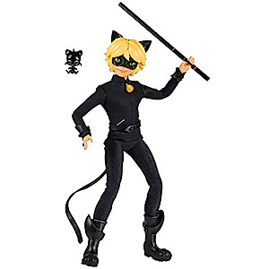 Miraculous Ladybug and Cat Noir Toys Cat Noir Fashion Doll | Articulated 26cm Cat Noir Doll with Accessories Kwami | Adrien Superhero Cat Noir Figurine | Bandai Dolls Range
