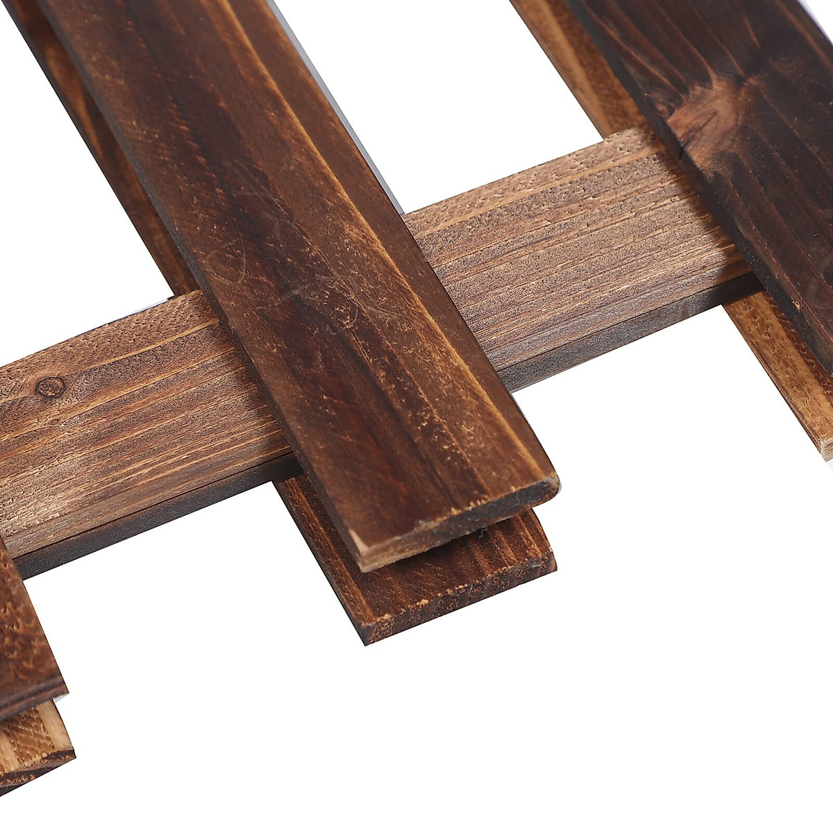 Happyyami Wood Yard Fence Rustic Farmhouse Fence Garden Edging Wooden Landscape Edging Short Fence Garden Border Edging Edger Lawn Edge Trim Garden Outdoor Fence Christmas Tree Metal Cut Off