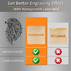 Honeycomb Laser Bed 400mm x 400mm, Laser Honeycomb Bed for Laser Cutter, Honeycomb Laser Bed Kit, Laser Engraver Honeycomb Bed with Aluminum Plate for Table-Protecting,Smooth Edge (15.7x15.7x0.86in)
