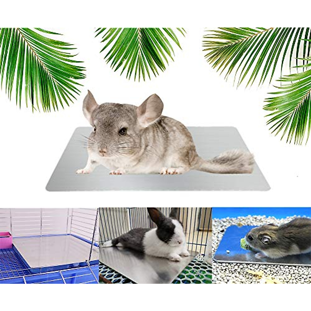 Comtim Pet Cooling Mat for Rabbit Hamsters, Self Cooling Mat Pad for Hamster Guinea Pig Chinchilla Kitten Cat and Other Small Animals, Pet Cool Plate Ice Bed - Perfect for Hot Summer Weather, S