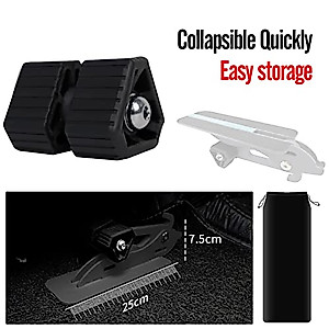 Foldable Car Door Step Plus, Level Adjustment System, All Metal, Side Step (Black)