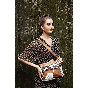 Myra Bag Vintage Bygone Leather & Cowhide Crossboy Bag S-1212