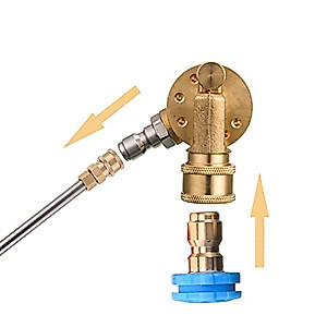 FIXFANS Pressure Washer Pivoting Coupler, 1/4” Quick Connect Gutter Cleaner Attachment, 240 Degree with 7 Angles for Power Washer Spray Nozzle, 4500PSI