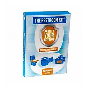 The Restroom Kit Great for travel (12-Pack) Portable Disposable Oversized Toilet Seat Cover, 3ft 3Ply Toilet Paper, Hand & Flushable Tush Wipe.