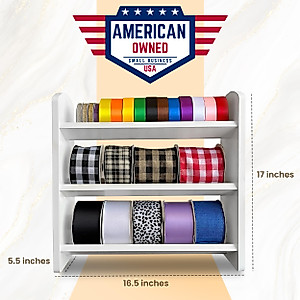 RELODECOR Ribbon Holder for Ribbon Organizer Rack, Easy to Use Ribbon Dispenser, and Ribbon Spool Holder for Craft Enthusiasts