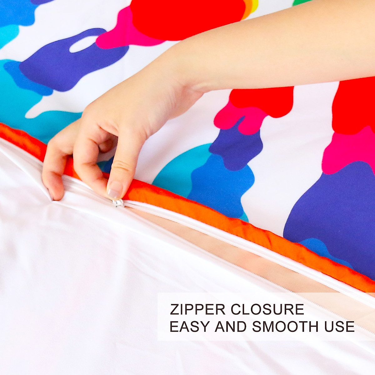 BlessLiving Rainbow Tie Dye Bedding Colorful Tye Dye Duvet Cover Psychedelic Watercolor Artsy Bedding 3 Piece Art Bedspread (Queen)