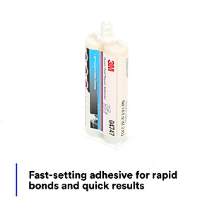 3M Super-Fast Repair Adhesive, 04747, Tranlucent Color,Two-Component, Semi-Rigid, Urethane Adhesive, 47.3 mL/1.6 fl oz Cartridge