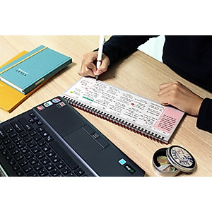 PAPERIAN Brilliant Weekly Scheduler - Wirebound Undated Weekly Planner Pad Scheduler (Red)