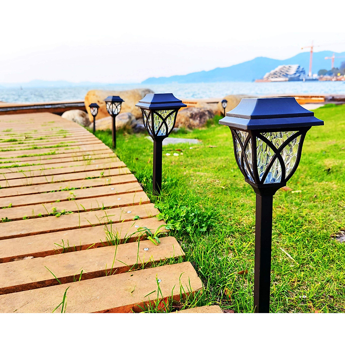 LAMTREE 8 Pack Solar Garden Lights, Solar Lights Outdoor Waterproof, Solar Pathway Lights, Solar Path Lights,Solar Stake lights,Solar Landscape Lights, For Yard,Patio,Landscape,Walkway,Lawn and Graden