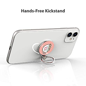 iFace x Pusheen Licensed Series Universal Smartphone Ring Holder Accessory for Girls/Women - Cute Stick-On Phone Attachment for iPhone, Samsung Galaxy, etc. - Pusheen in a Teacup