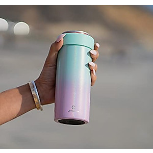 JIVILILM Stainless Steel Insulated Cooler for 12oz Slim Cans | Skinny Can Drinks Holder for Hard Seltzer, Beer, Soda, and Energy Drinks (Dream Hubble-Bubble)