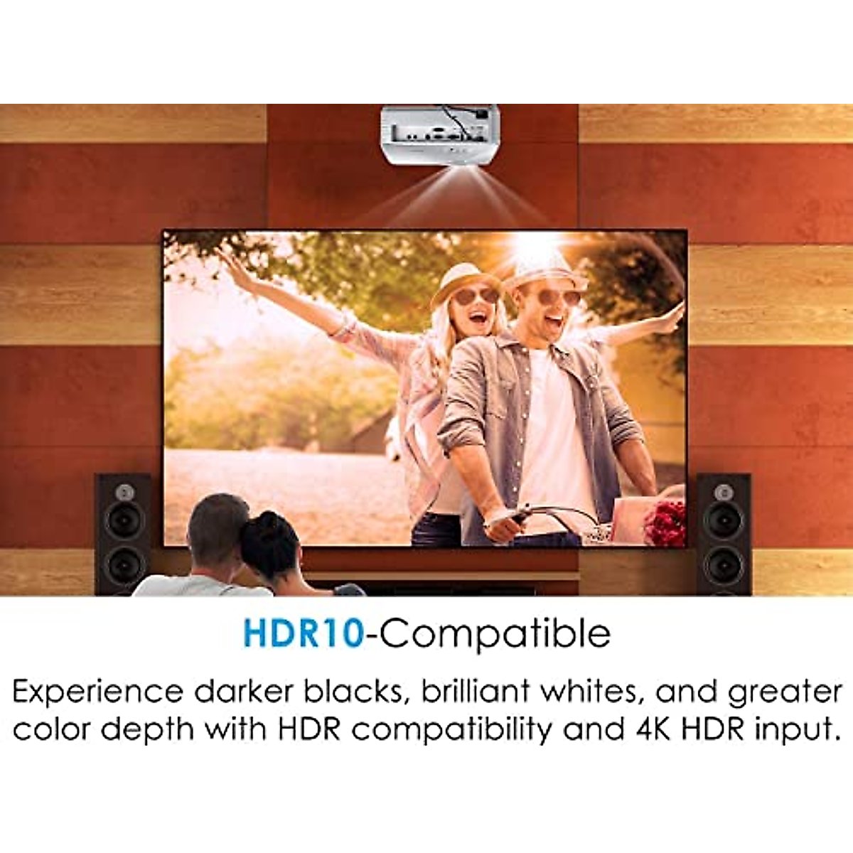 Optoma HD39HDRx High Brightness HDR 1080p Home Theater Projector | 120Hz Refresh Rate | 4,000 Lumens | Fast 8.4ms Response time with 120Hz | Easy Setup, 1.3X Zoom | 4K Input | Quiet 26 dB Operation