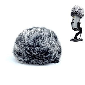 PhantAccy Pop Filter/Windscreen for Blue Yeti and Yeti Pro Microphones, Furry Mic Cover for Wind and Ambient Noise Reduction