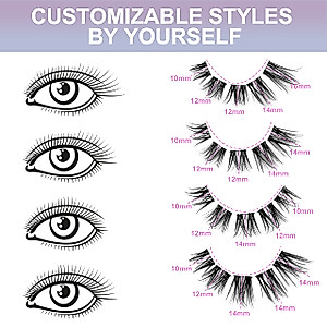 KOUSEI Clusters Lash Individual DIY Eyelashes Extension Lashes Segmented 48 Clusters Eyelash Wispy Fake Lashes Natural Look Soft Lashes (48pcs 10-16mm)