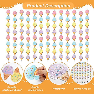 12 Pcs Ice Cream Banners Summer Party Decorations Garland Kit Ice Cream Hanging Swirl Beach Birthday Party String for Summer Beach Ice Cream Baby Shower 1st Birthday Girl Favor Party Supplies Decor