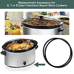 Black Lid Latch Strap Rubber Band Fit for Hamilton Beach Crock Pot Slow Cooker 6, 7, and 8 quart models, including 33167, 33172, and 33176（2PC）
