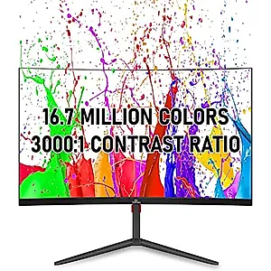 YEYIAN Sigurd 3001 27” Curved PC Gaming Frameless LED Multistand Monitor, 1080P HD, 165Hz, 1ms, 3000:1, 16:9, 178°, 16.7M Colors, G-Sync, FreeSync, DP/DVI/HDMI, Speaker, Tilt/Height/Pivot Adjustable