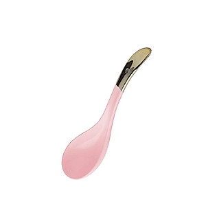 Cooking Spoons Ceramic Household Cereal Breakfast Spoon Short Handle Restaurant Service Spoon Kitchen Tool Stirring Seasoning Small Spoon Table Spoons (Color : Pink)