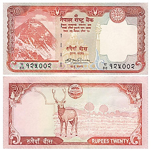 Banknotes Collection-[Asia] Nepalese 20 Rupee banknote Foreign Commemorative Coin ND (2008) Year P-62 Currency, Not in Circulation or has exited The Market