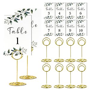 Generic 16 Pieces Table Card Holder 8 inches Table Number Holders Place Steel Card Holders for Photos, Food Signs, Memo Notes, Weddings, Restaurants, Birthdays