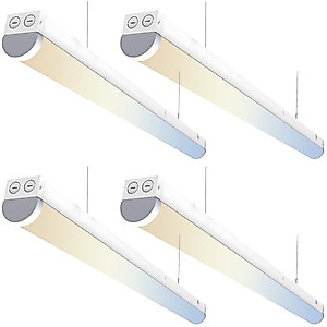 40W LED Linear Strip Light, 4FT LED Shop Light,5200LM 3 Color Selectable 3500K/4000K/5000K, 0-10V Dimmable Commercial Shop Lights Fixtures for Workshop,Garage,Office, DLC & ETL Listed 4-Pack