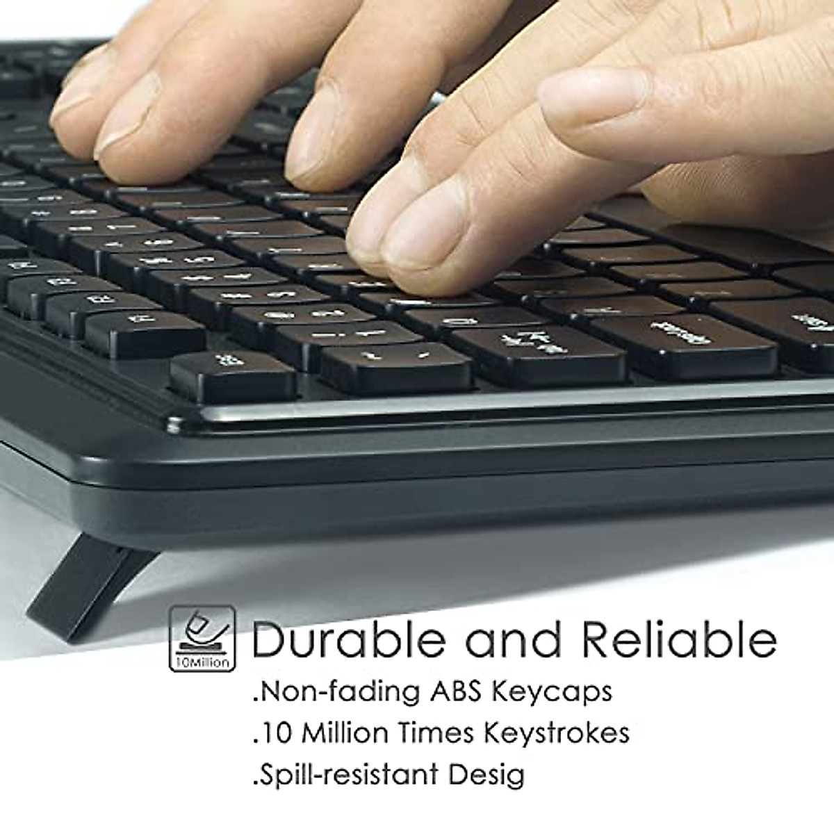 Wired Keyboard and Mouse Combo, YUMQUA Corded USB Computer Keyboard and Mouse Combo for Windows Laptop PC Desktop Notebook, Black