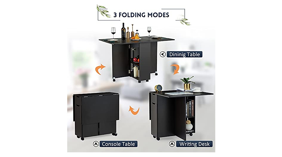 JOMEED Folding Dining Table - Space Saving & Stylish