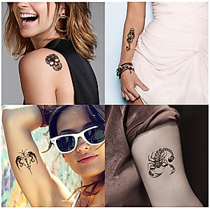 10 Sheets Halloween Face Tattoo Set, Malone Tattoos Set, Included Halloween Malone Tattoos and Death Eaters Tattoos, Halloween Temporary Tattoos Accessories and Parties