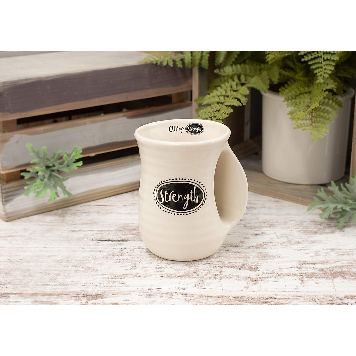 Lighthouse Christian Products The Lord is Faithful Whimsical White 14 Ounce Ceramic Handwarmer Mug