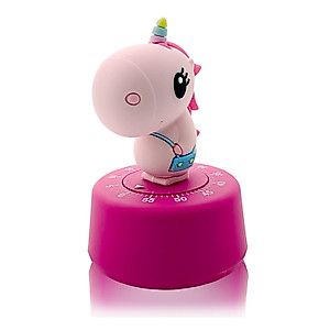 Seaciyan Timers, Classroom Timer for Kids, Kitchen Timer for Cooking, Desk Time Tracker, Small Mechanical Timer for Study, Workout, Shower, Baking Countdown (Pink Unicorn)
