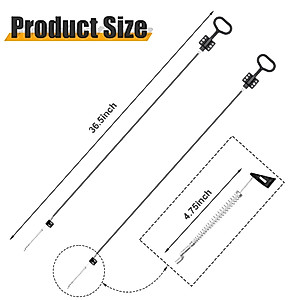 YEYETUO Sofa Recliner Cables, 2PCS Release Cables Replacement D Ring Pull Handle, Recliner Replacement Parts Hook Exposed Length 4.75 Inch, Total Length 36.5 Inch