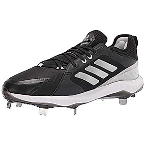 adidas Women's EG5634 Baseball Shoe, Core Black/Silver Metallic/Footwear White, 8