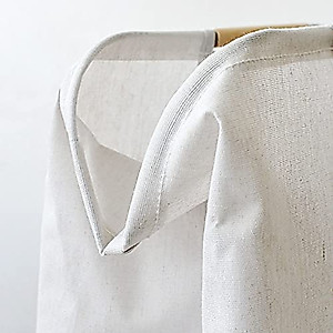 CYlovinho Laundry Baskets, Freestanding Laundry Hamper with Long Reinforced Handles, Large Waterproof Clothes Hamper Organizer, Collapsible Lightweight Hampers for Laundry, Clothes,Toys,Grey