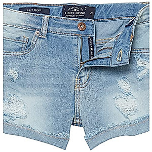 Lucky Brand Girls' Cuffed Jean Shorts, Stretch Denim with 5 pockets, Mid to High Rise Waist, Ronnie Tori, 7