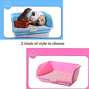 Oncpcare Super Large Rabbit Litter Box, Small Animal Restroom Square Rabbit Litter Toilet Chinchilla Potty Trainer Guinea Pig Litter Tray for Mink Squirrel Weasel
