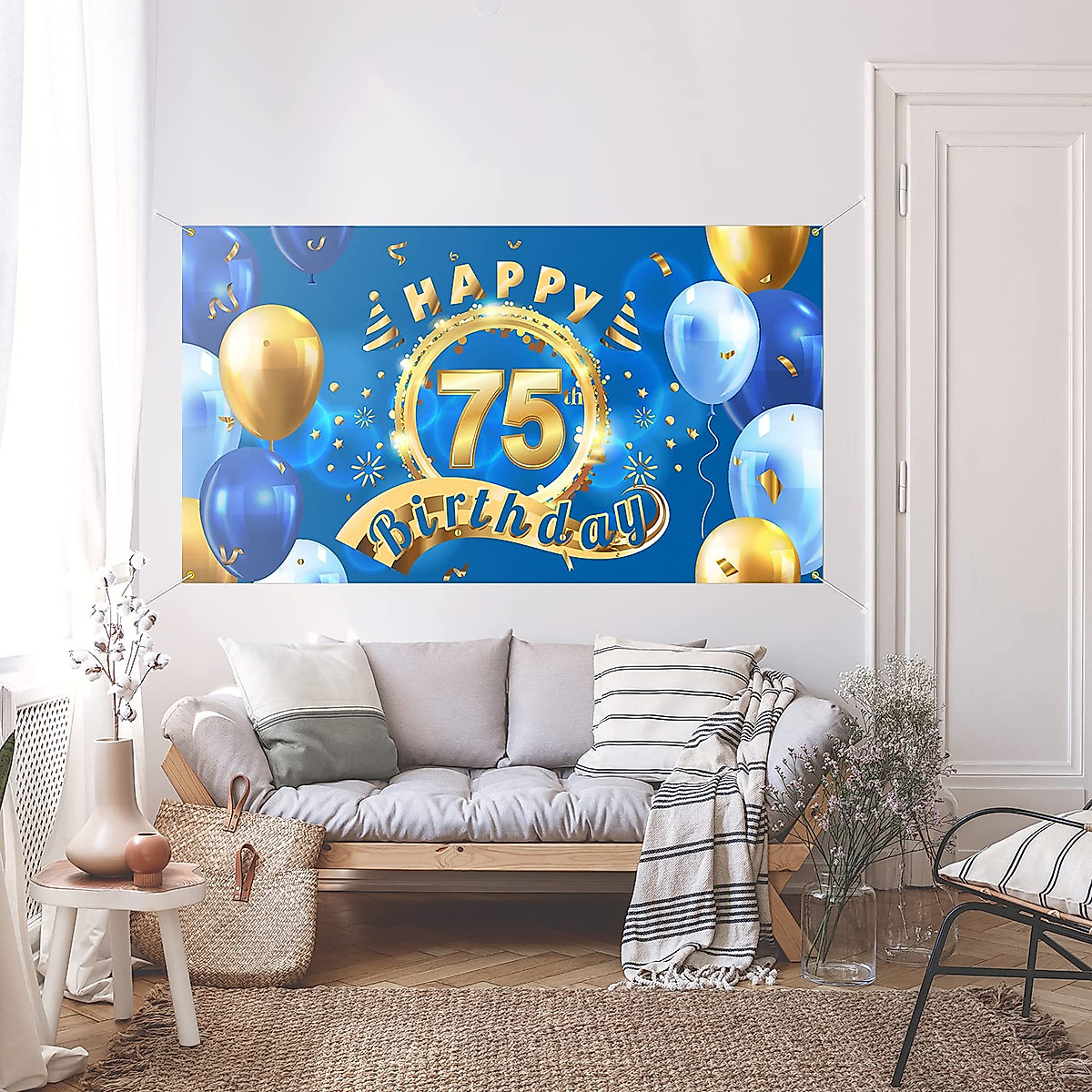 5665 Happy 11th Birthday Backdrop Banner Decor Blue – Cheers to 11 Years Old Party Theme Decorations for Boys Girls Supplies