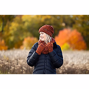 Funky Junque Hat Scarf Glove Set for Women Christmas Gifts Winter Matching Beanie Infinity Scarf Texting Gloves Confetti Indi Pink