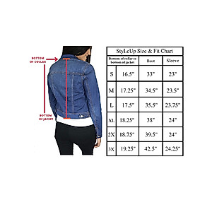StyLeUp Women's Classic Casual Vintage Denim Jean Jacket/Vest Regular & PLUS Size (90017 WH 3X)