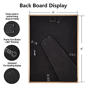 Autjvy 4x6 Picture Frame Gold - Brushed Brass Modern Simple Thin Aluminum Metal Photo Frame with HD Real Glass, Display for Tabletop and Wall Collage. (2 Pack)