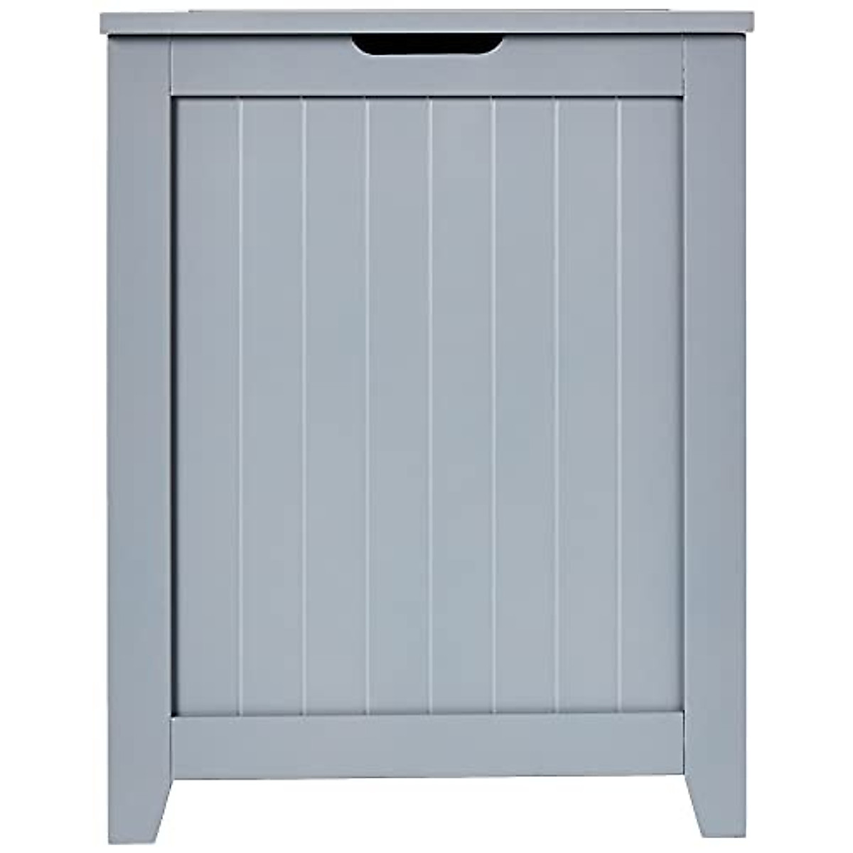 Redmon 18'' x 11.25'' x 23.25'' Contemporary Country Wainscot Style Wooden Clothes Hamper for Bedroom, Bathroom, and Laundry Room, Grey