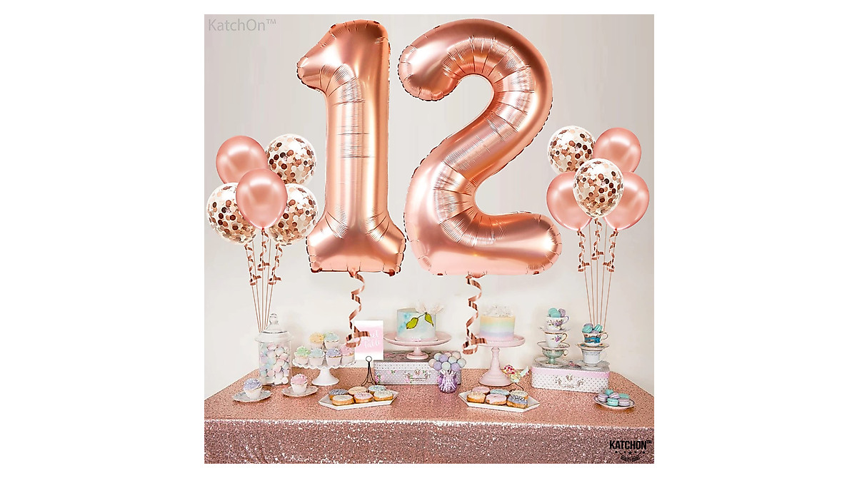 Rose Gold 12 Balloon - Perfect 12th Birthday Decor