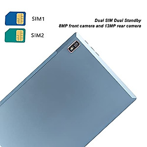 VINGVO 10.1 Inch Tablet, Reading Tablet 8GB RAM 128GB ROM Blue 6800mAh Battery (US Plug)